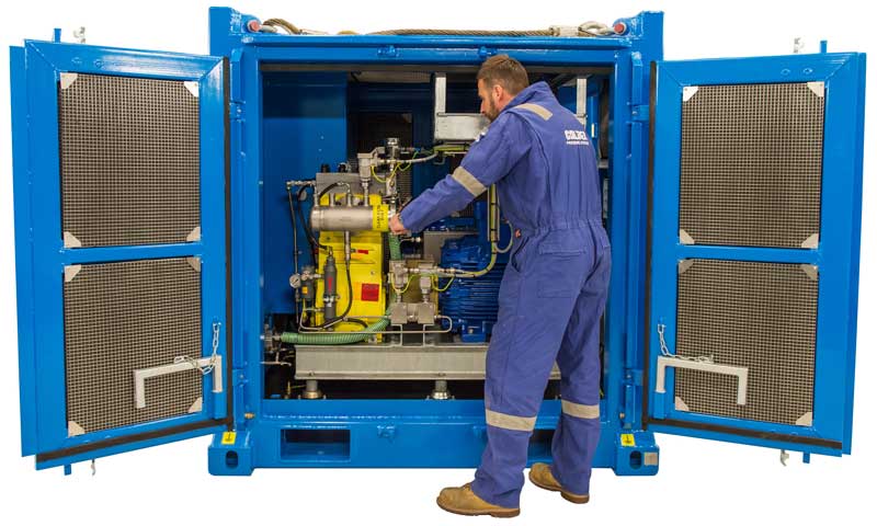 Lightweight offshore pumps, vacuums, and compressors.